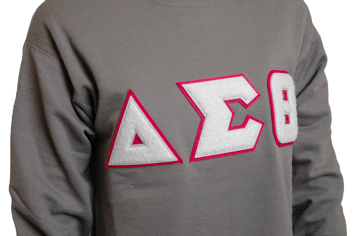 Delta Grey Sweatshirt with White Chenille Letters – Buy1913.com